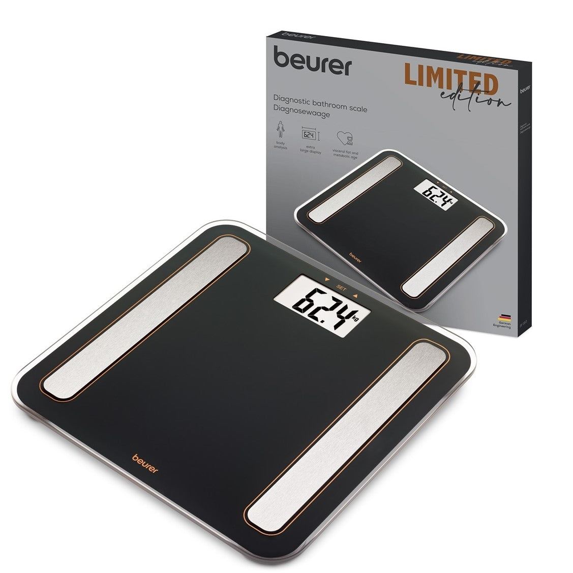 Beurer BF 183 Diagnostic BMI Glass Bodyweight Scale - Limited Black & — Beurer - South Africa