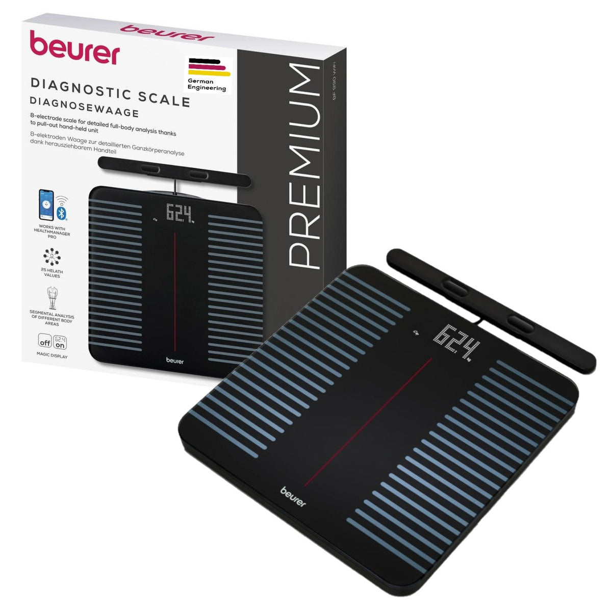 Beurer BF 990 WIFI Diagnostic Bathroom Scale with Full-Body Analysis o ...