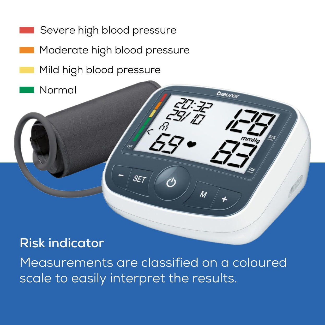 Beurer BM 40 Upper Arm Blood Pressure Monitor with Mains Adaptor and X ...