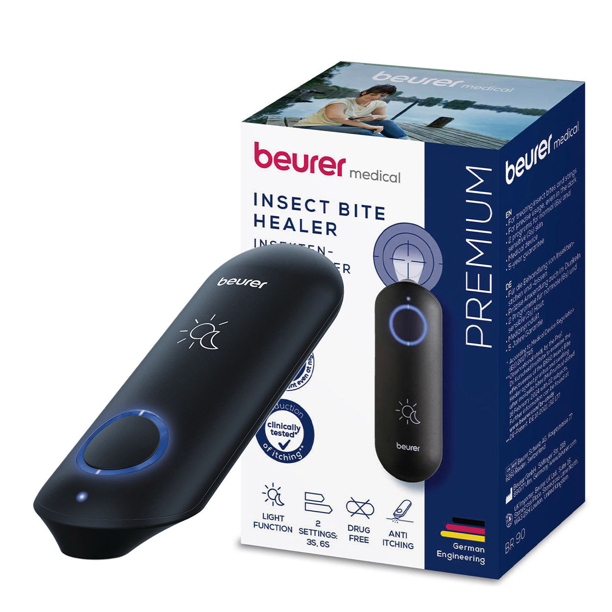 Beurer BR 90 Natural Mosquito Bite Healer + Light for Night Use ...