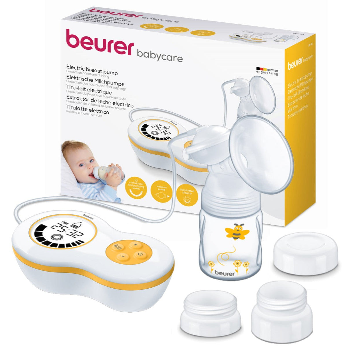 Beurer BY 40 Electric Breast Pump with Vacuum Technology. Mains or Bat ...
