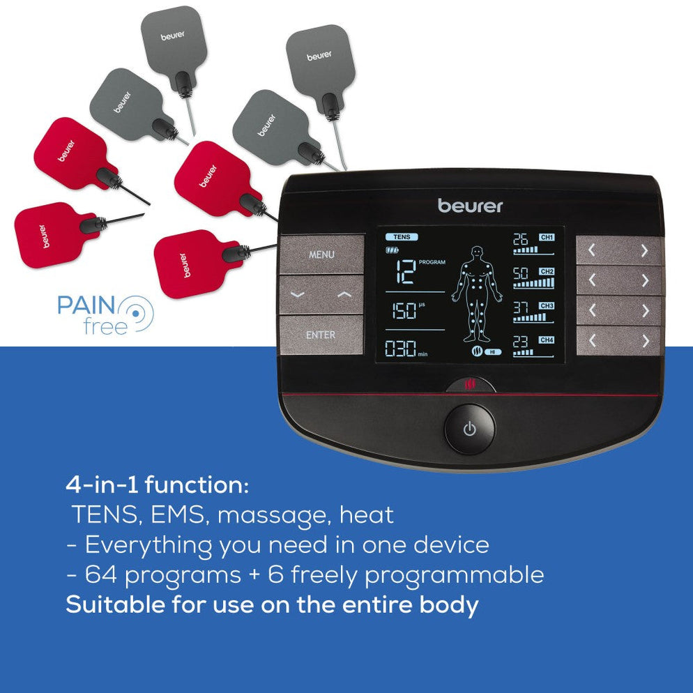 Beurer Germany TENS, EMS & Massage Device with Heat Option: 4-in-1 Dig ...