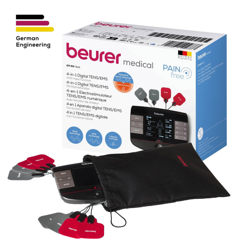 Beurer Germany TENS, EMS & Massage Device with Heat Option: 4-in-1 Dig ...