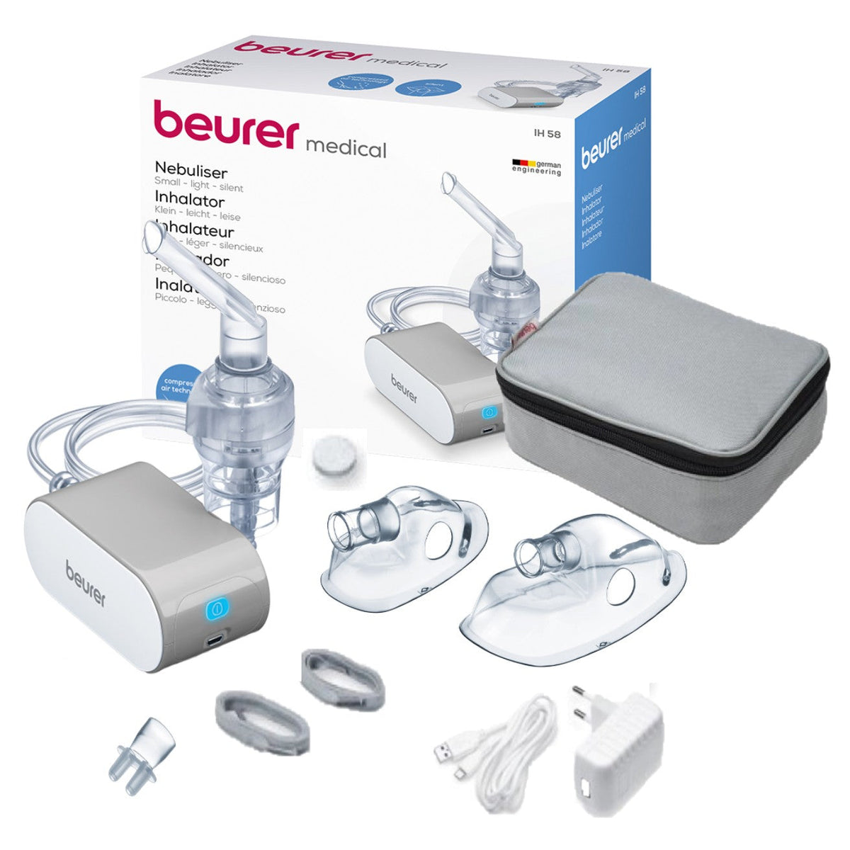 Beurer IH 58 Compact & Portable Nebuliser with Compressed Air Technolo ...