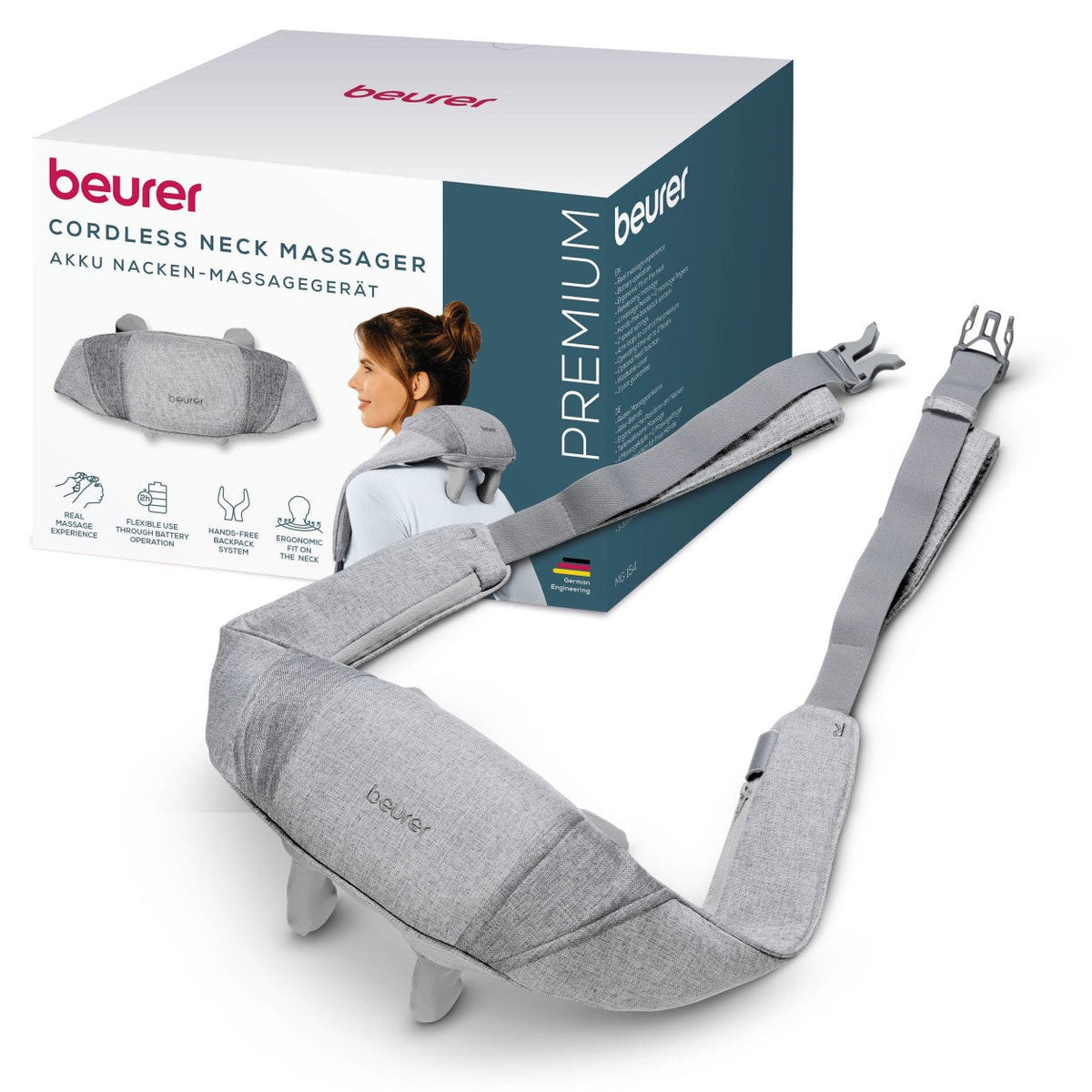 Beurer Germany MG 154 Neck Massager: USB Rechargeable. Optional Heat F ...