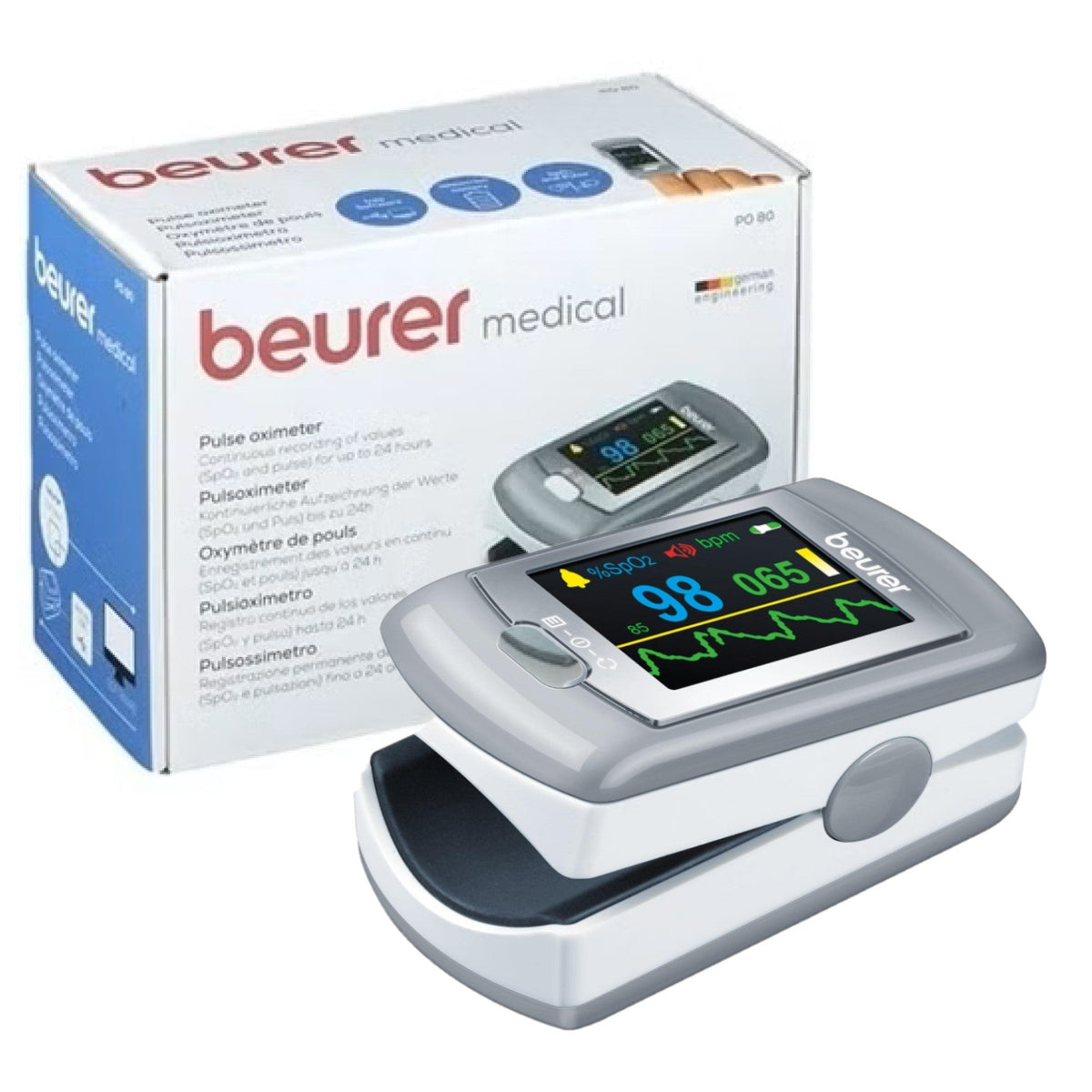 Beurer Germany PO 80 Rechargeable Pulse Oximeter: SpO2 Oxygen Saturati ...