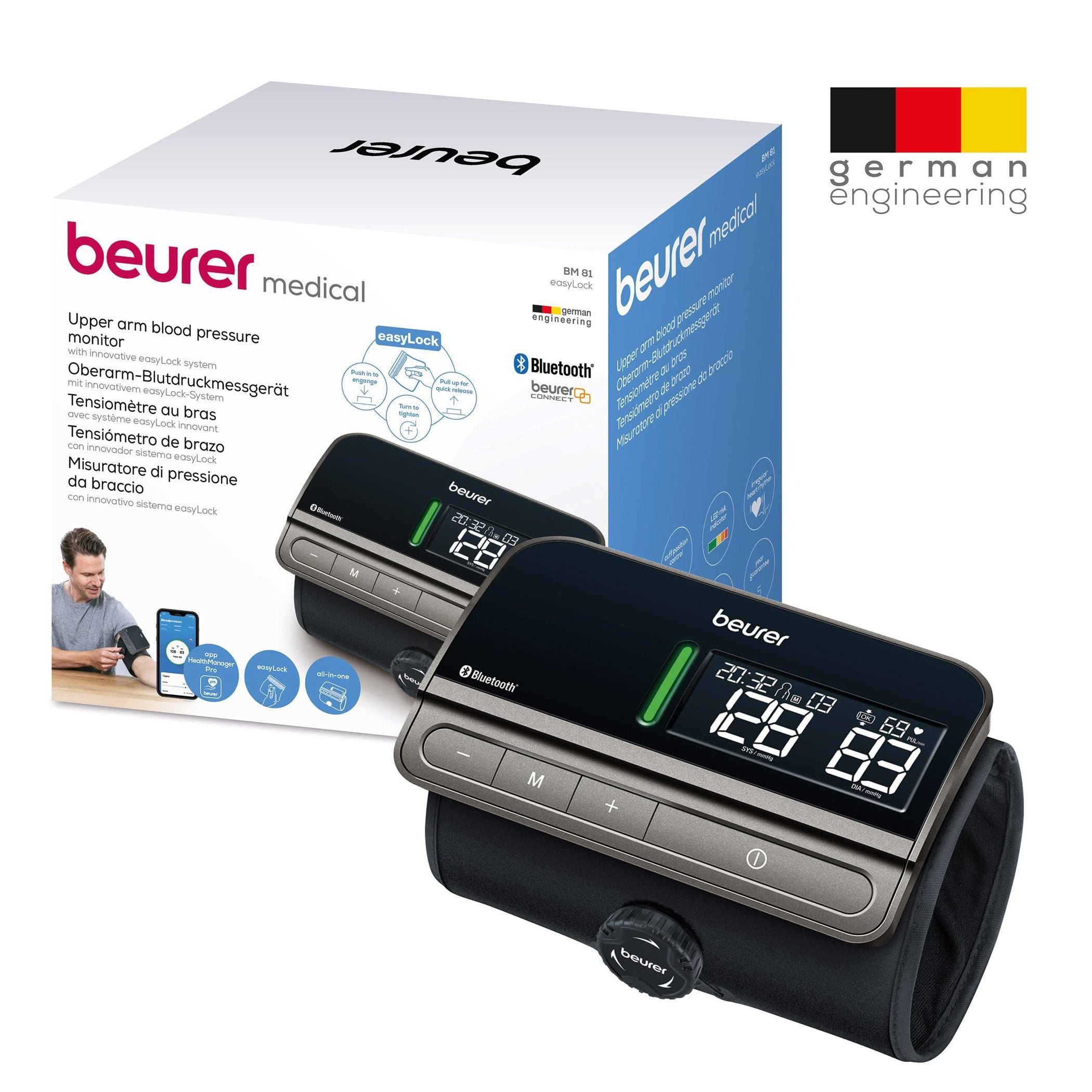 Beurer BM 81 Blood Pressure Monitor: EasyLock Integrated Upper Arm Cuf ...